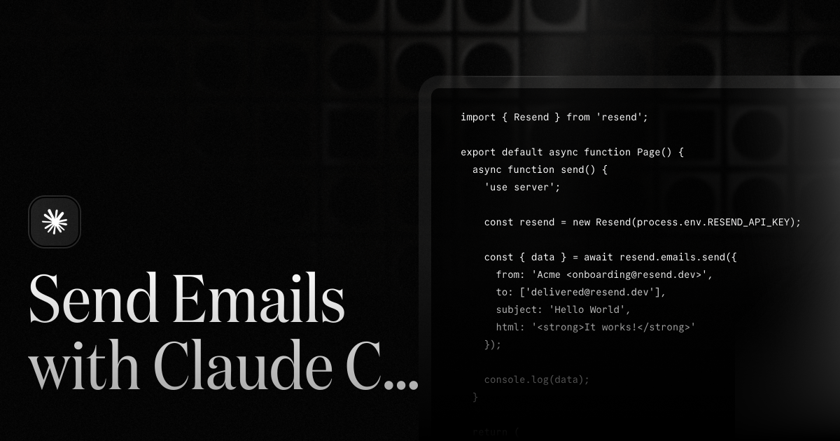 Send emails with Claude Code · Resend