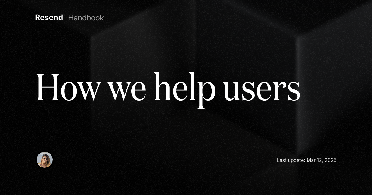 How we help users · Resend