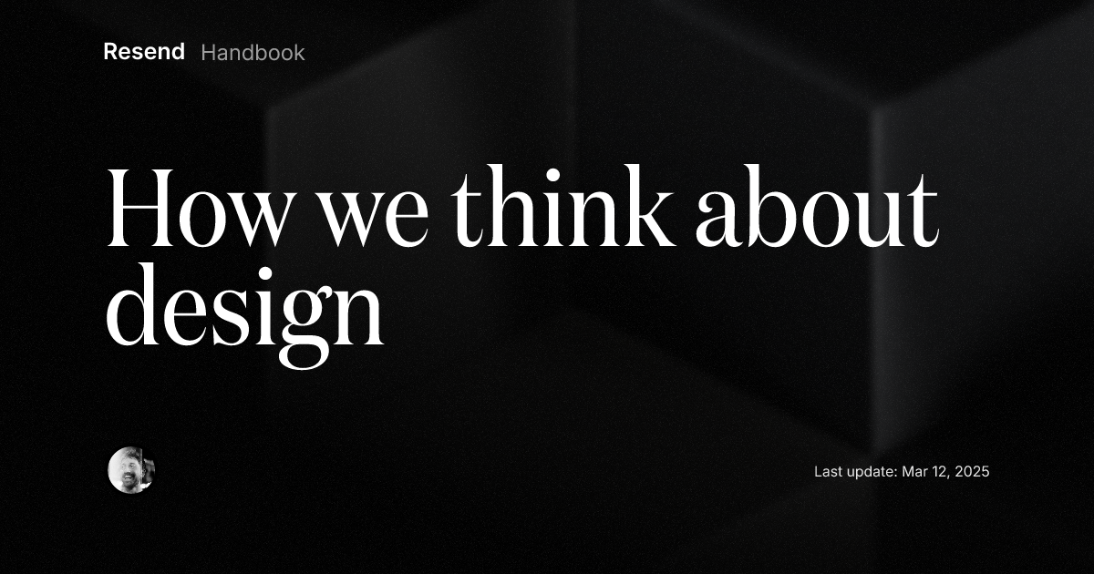How we think about design · Resend