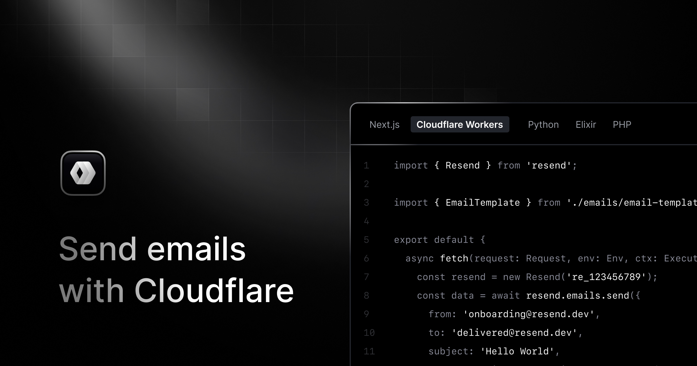 Send emails with Cloudflare · Resend