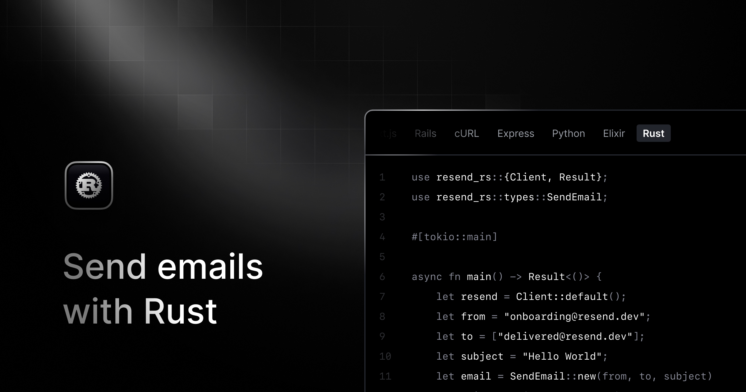 Send emails with Rust · Resend